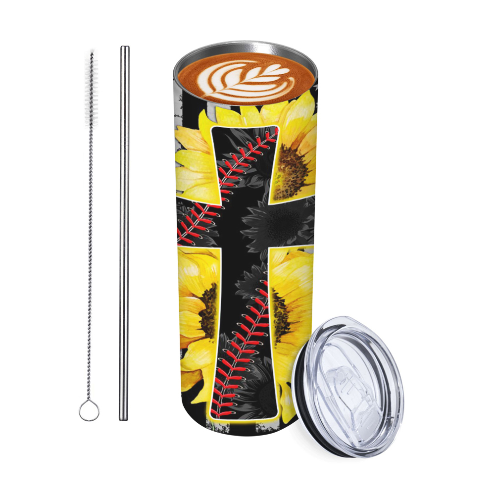 Jesus And Softball Sunflower Christian Cross 20oz Coffee Mug Cup ...