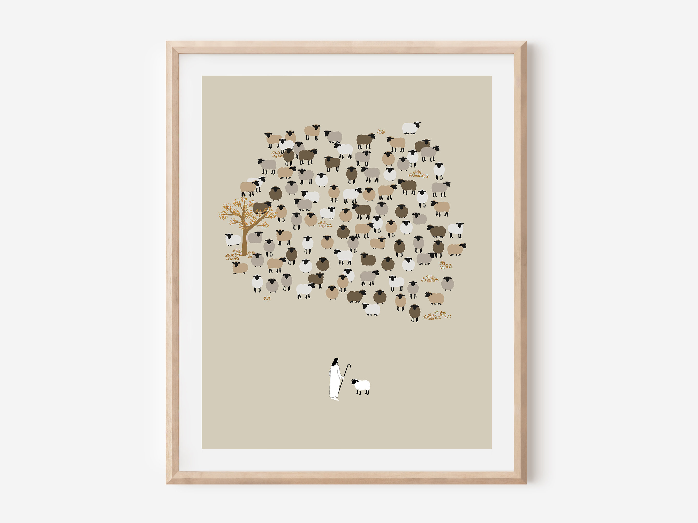 Jesus And The Lost Sheep Print: Christian Bible Art, Good Shepherd ...