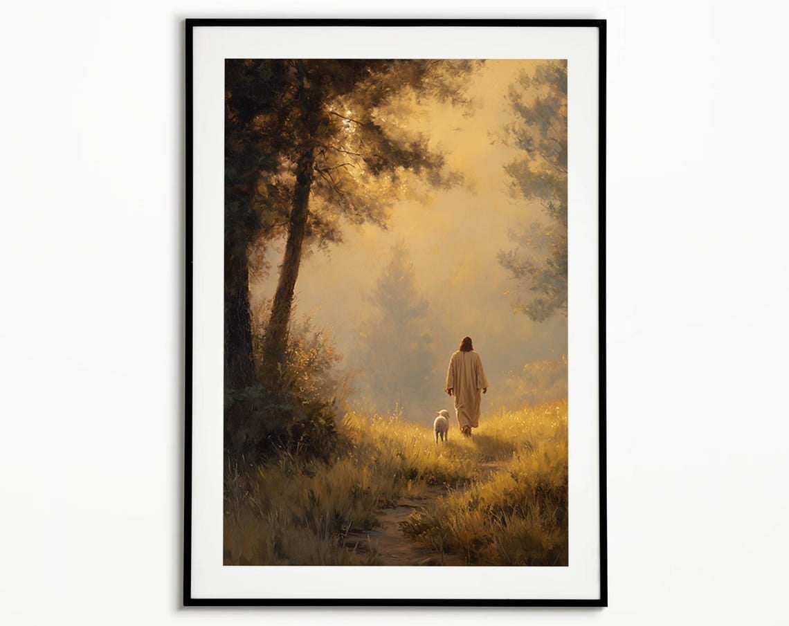 Jesus And The Lost Sheep The 99 Parable Christian Wall Art Spiritual ...