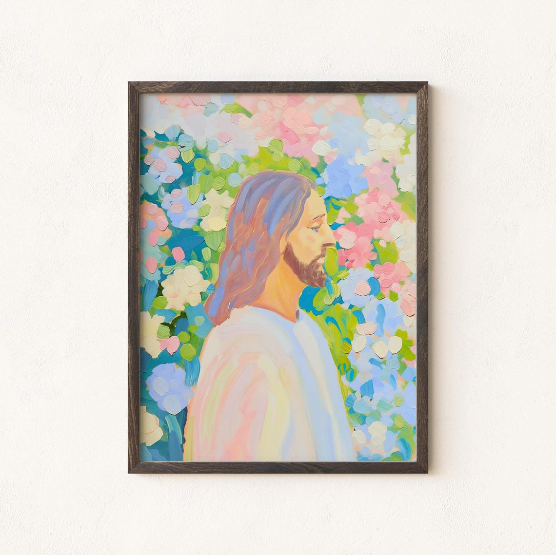 Jesus Art, Christian Wall Art, Pastel Jesus Painting, Bible Verse Wall ...