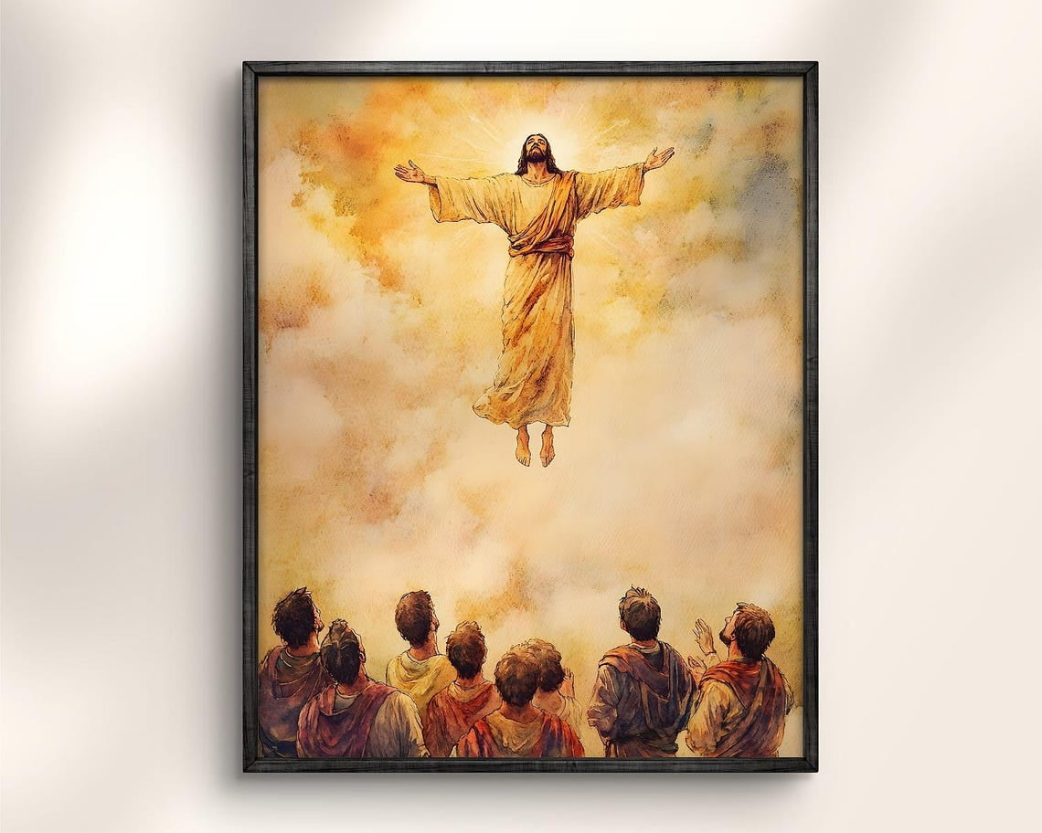 Jesus Ascending To Heaven Print: Christian Easter Wall Art (Digital ...