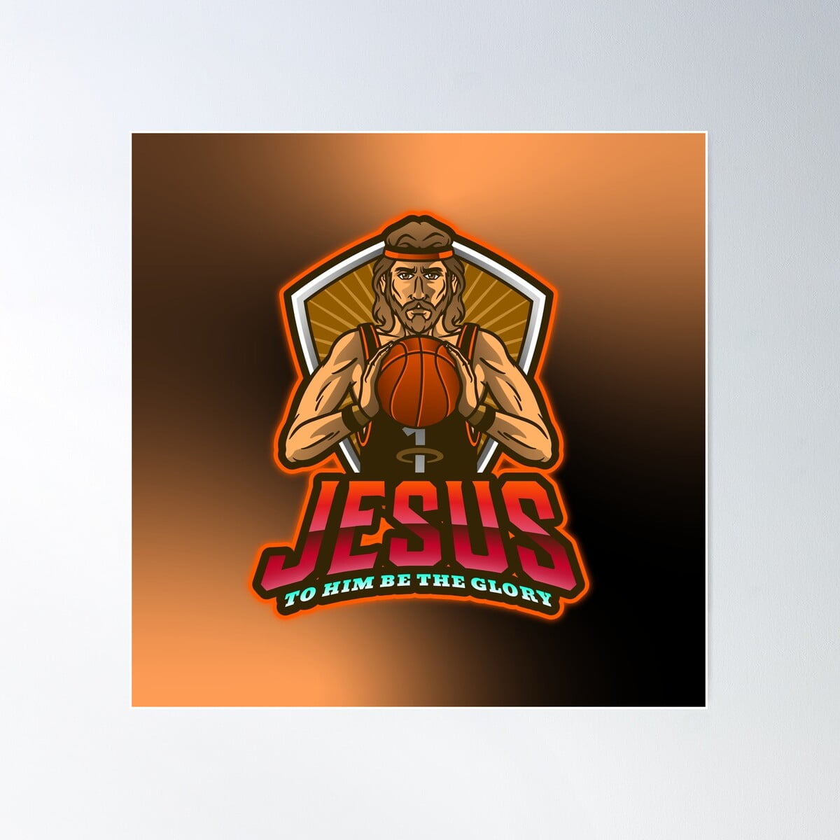 Jesus Basketball Bible Verse Christian Athlete Gift Poster Wall Art ...