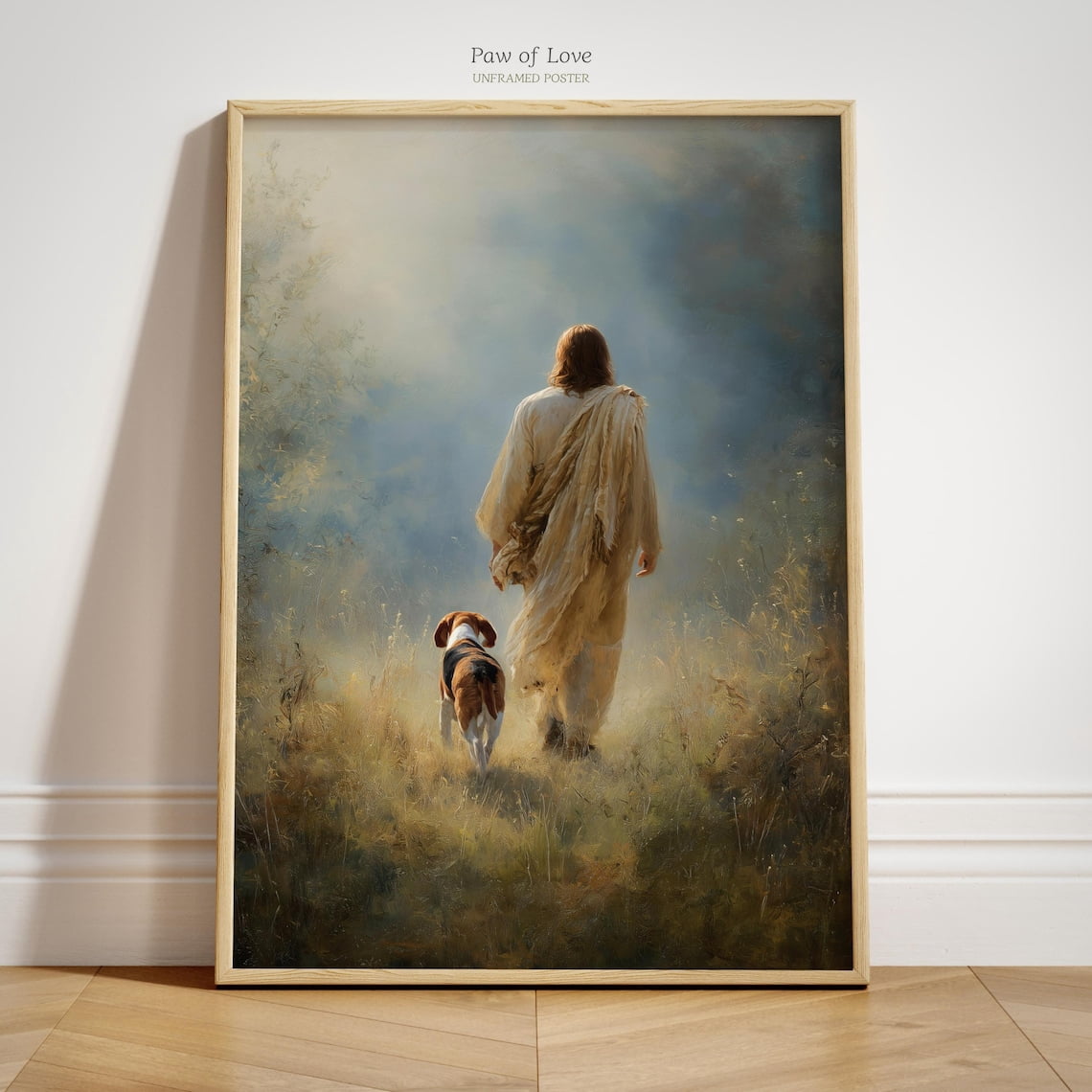 Jesus Beagle Dog Cottagecore Decor Christian Beagle Memorial, Unframed ...