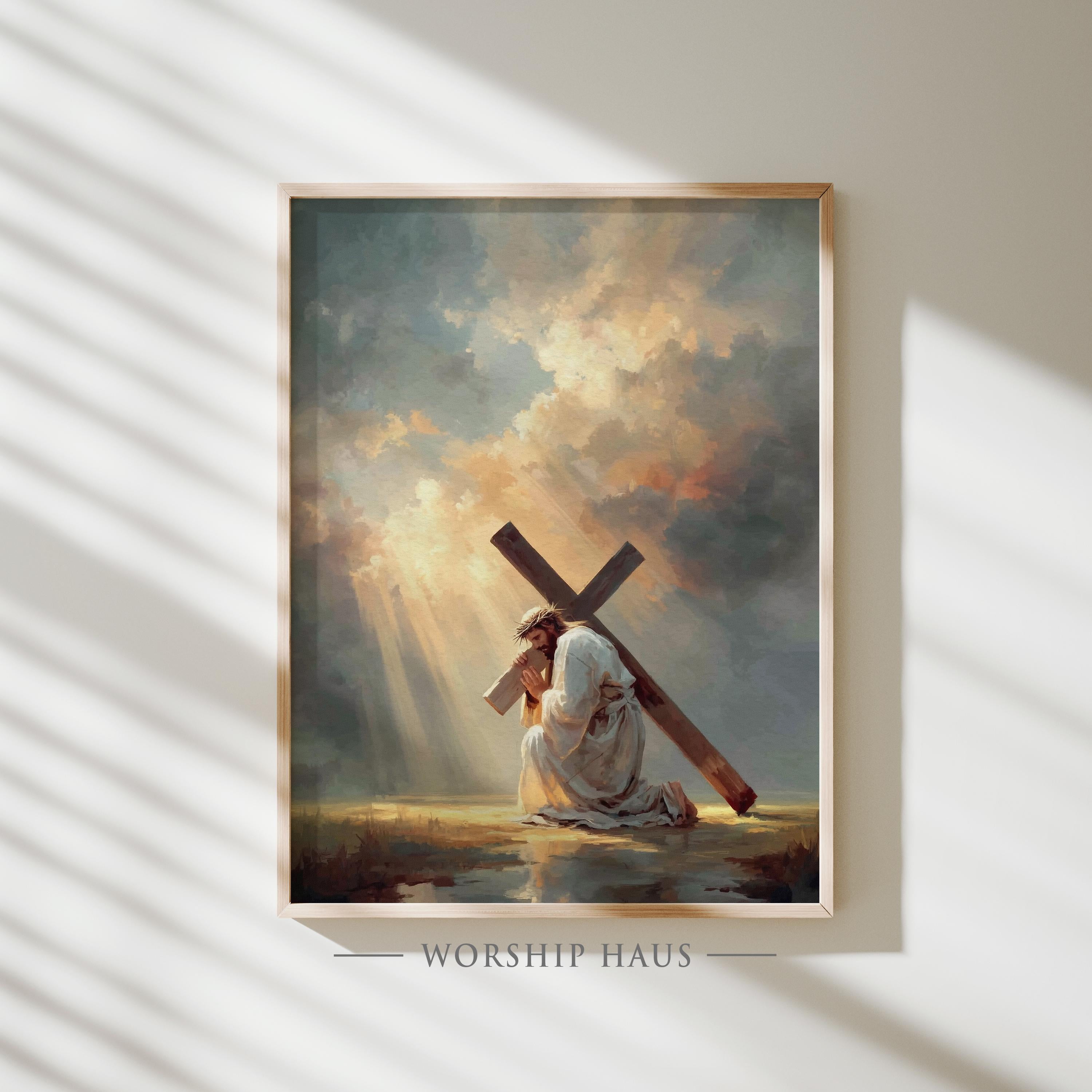 Jesus Bearing The Cross Art - Religious Wall Decor, Christian ...