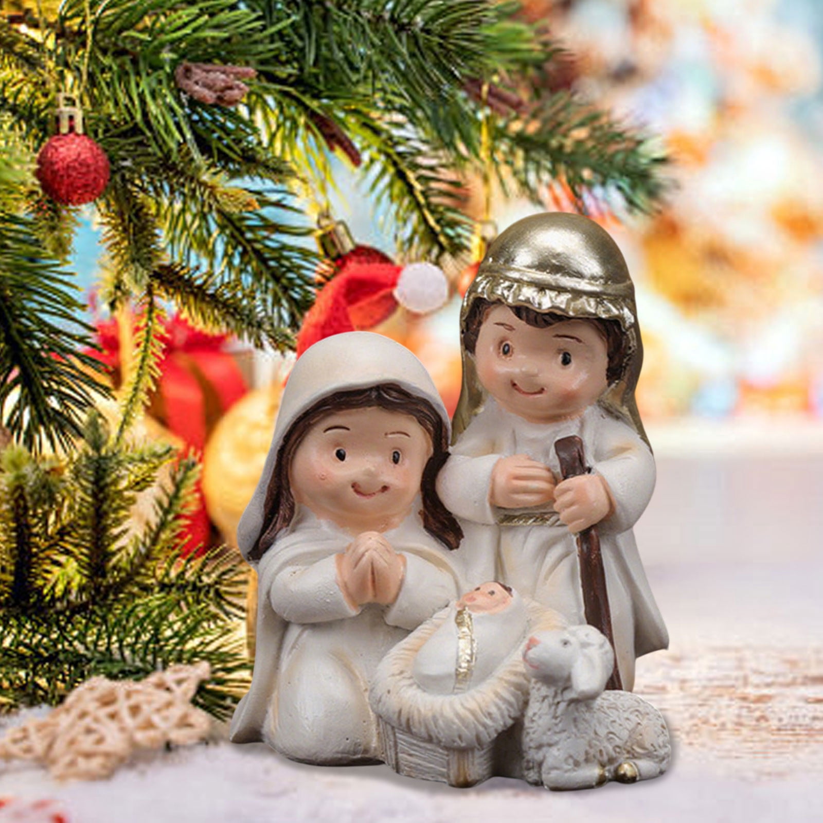 Jesus Birth Statue Jesus Born Ornament, Resin Blessed Virgin Mary Holy ...
