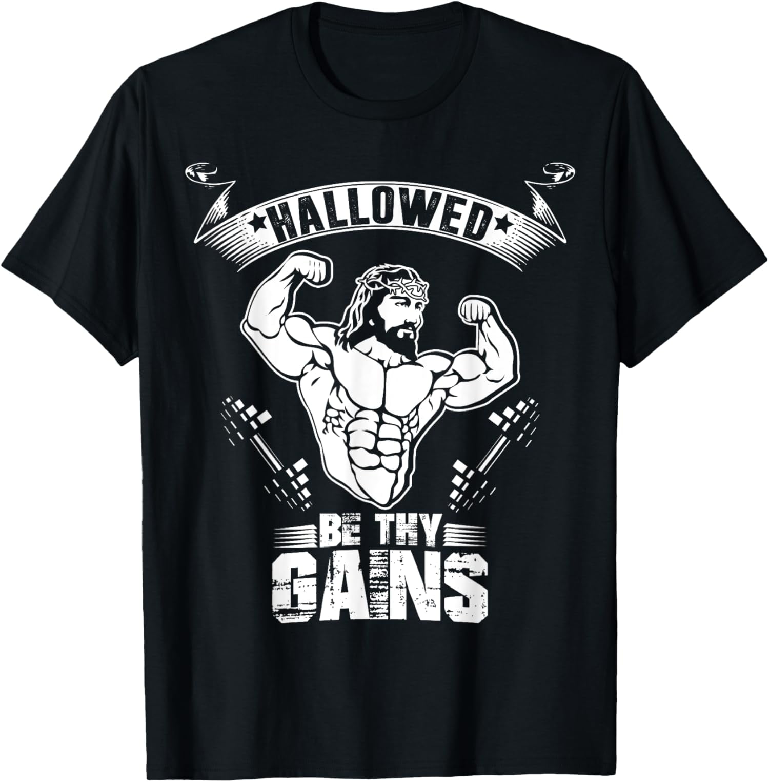 Jesus Bodybuilding - Funny Jesus Weight Lifting Unisex T-Shirt ...