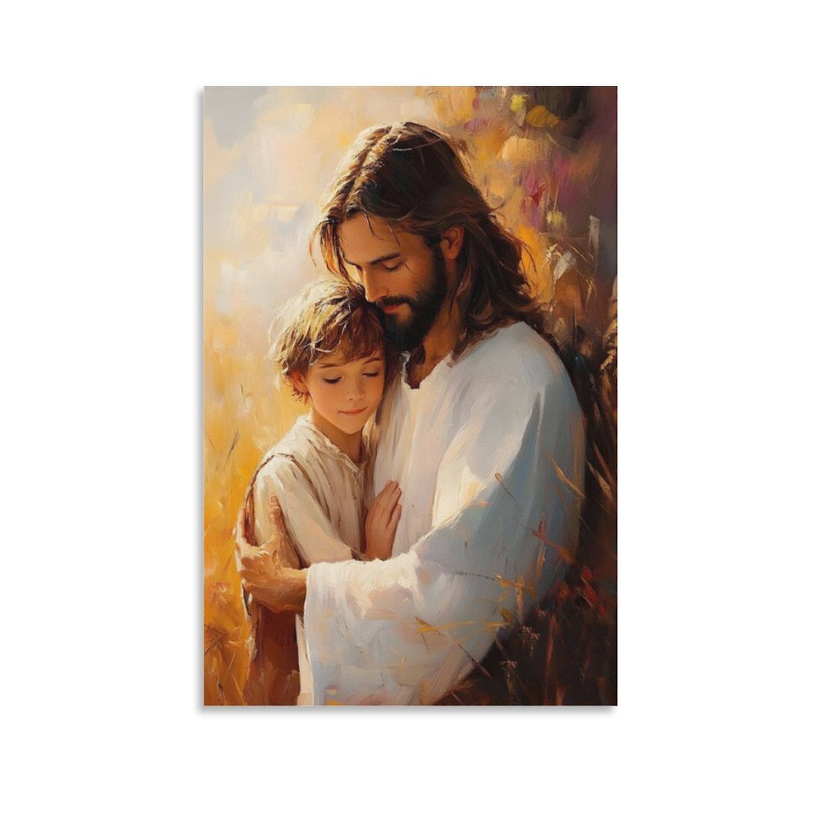 Jesus And Boy Wall Art Jesus Hugging Boy Canvas Painting Print Bible ...
