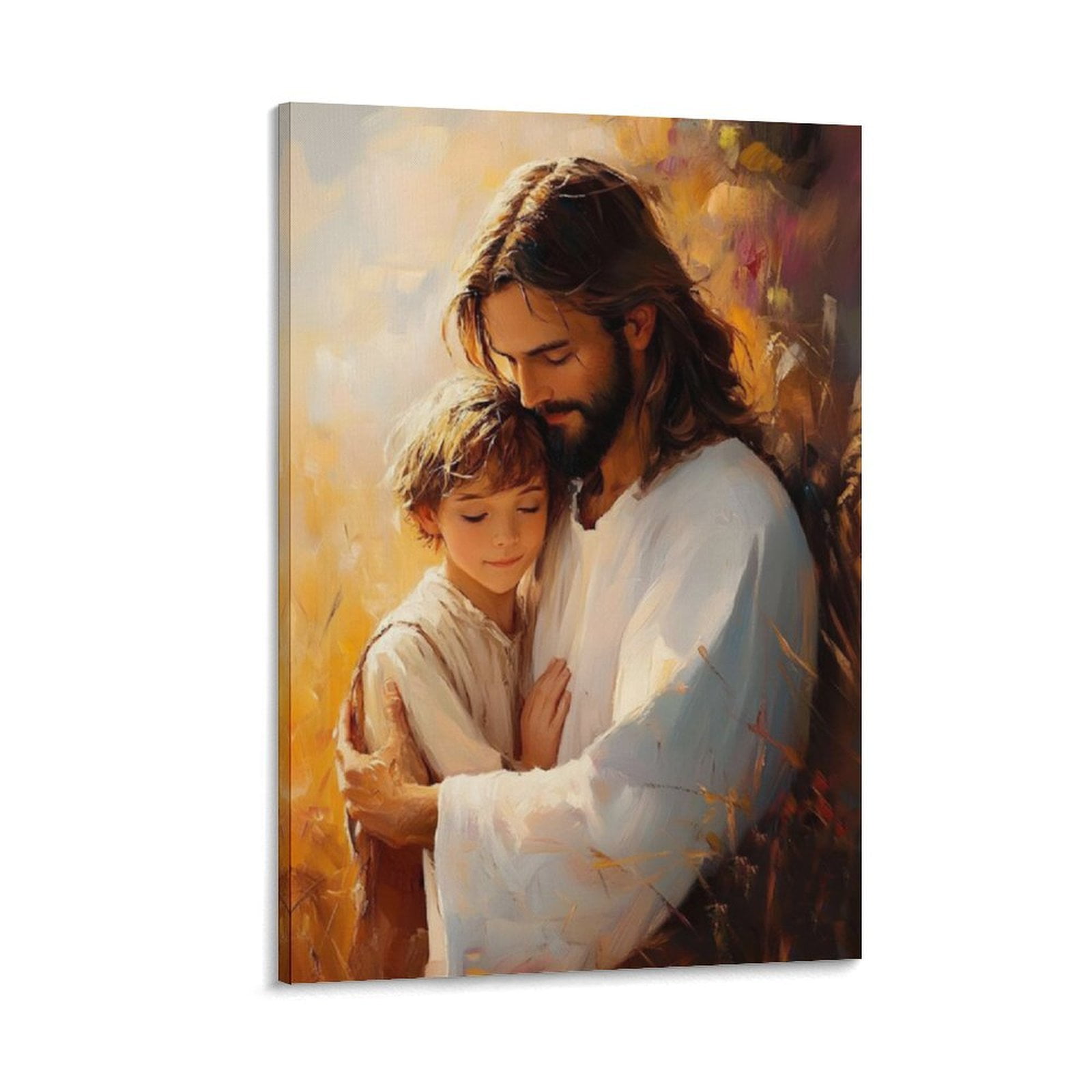 Jesus And Boy Wall Art Jesus Hugging Boy Canvas Painting Print Bible ...