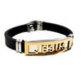 Jesus Bracelet Stainless Steel With Water Resistant Silicone Band ...