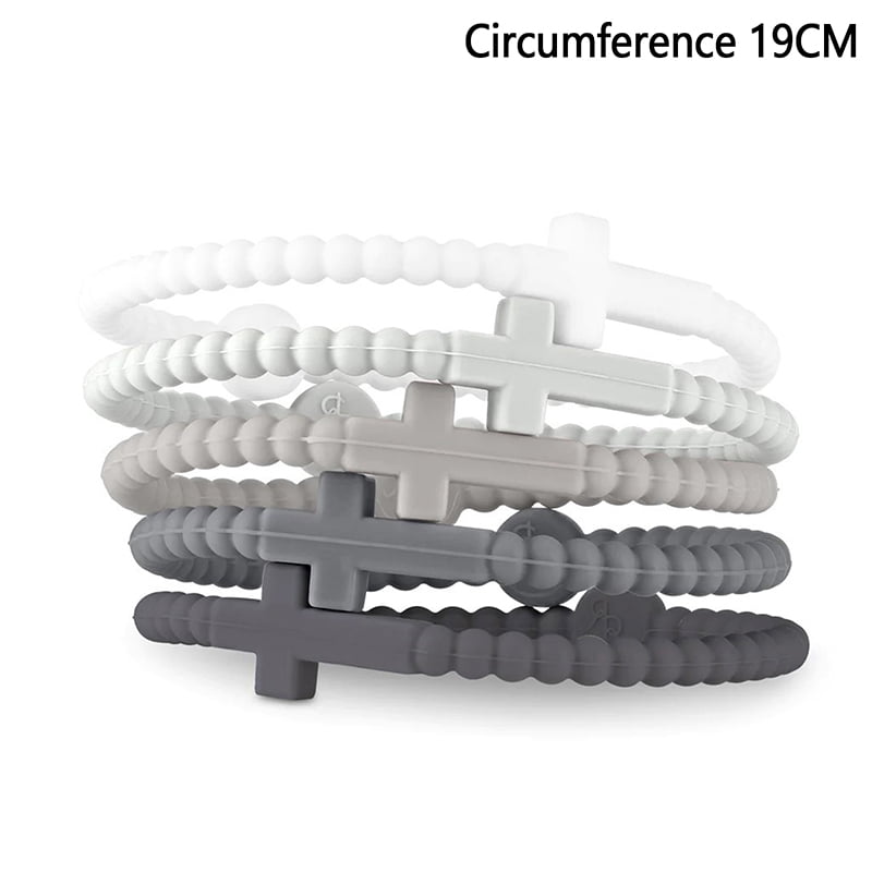 Jesus Bracelets Cross Macaron-colored Beaded Silicone Bracelets Gifts ...