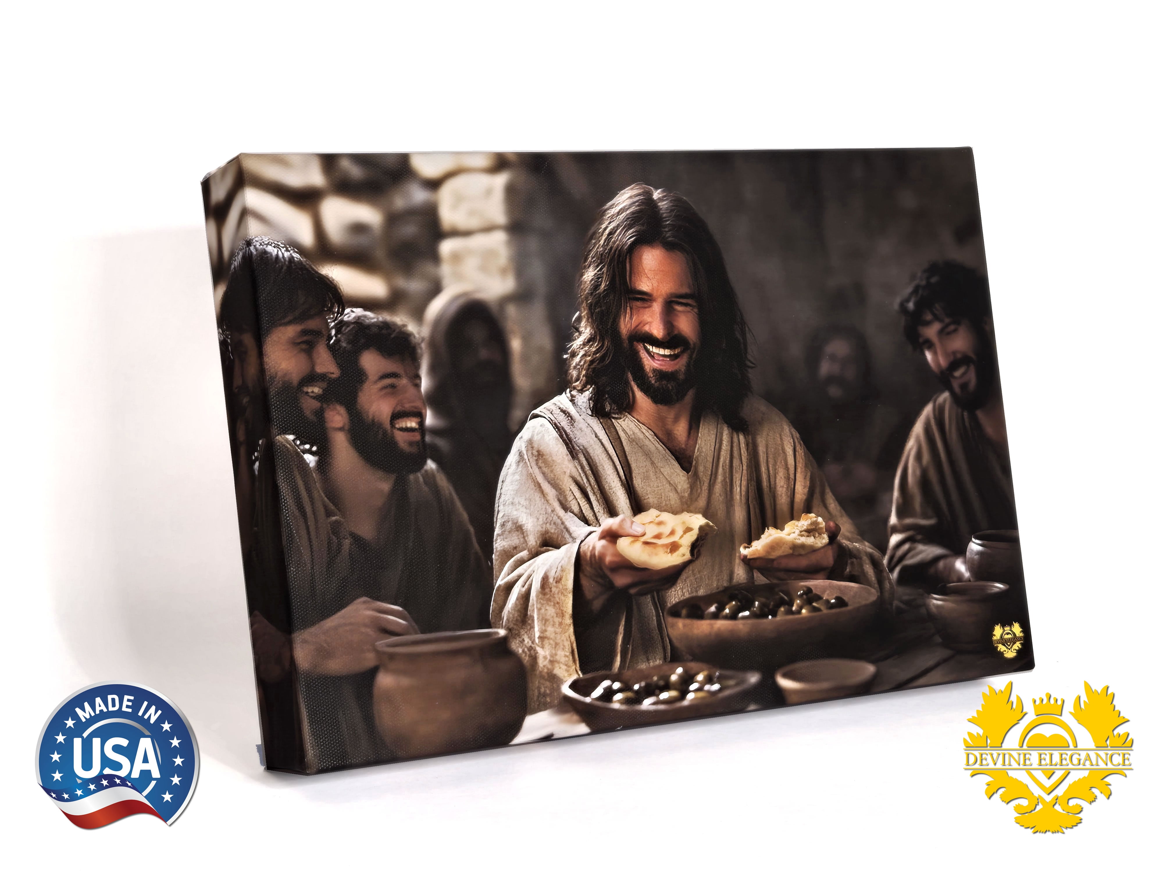 Jesus Breaking Bread (24"x36" Canvas) - Walmart.com