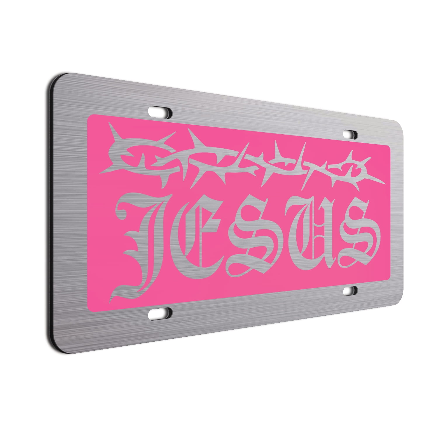 Jesus Brushed Aluminum ACM Car Tag Choice of Colors with This Christian ...