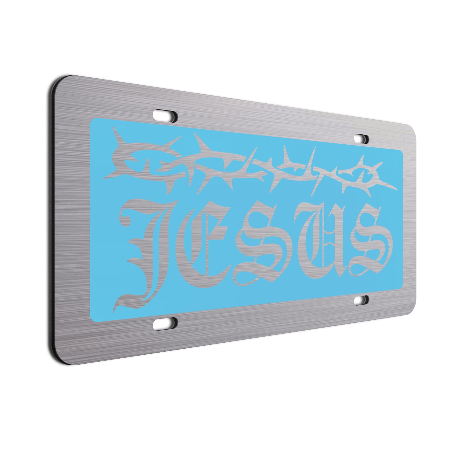 Jesus Brushed Aluminum ACM Car Tag Choice of Colors with This Christian ...