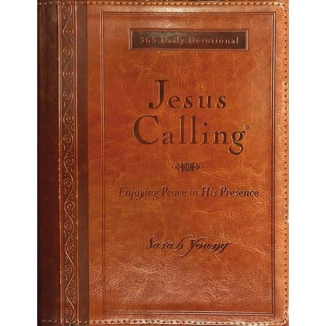 Jesus Calling, Large Text, Brown Leathersoft, Daily Devotional, Full ...