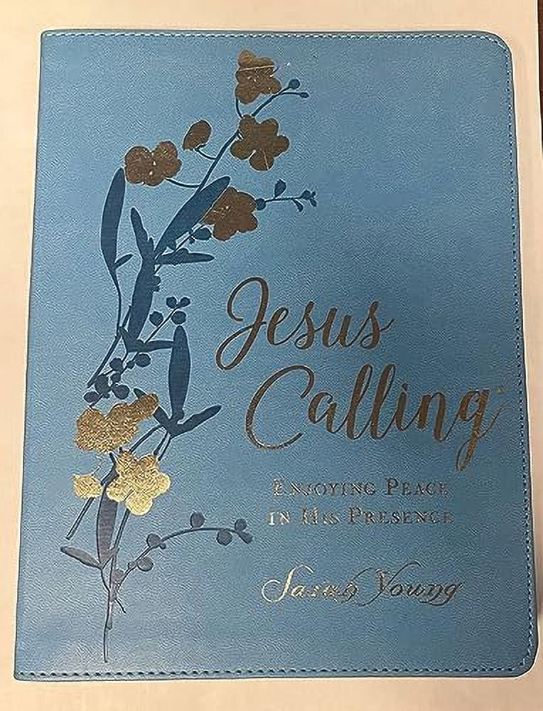 Jesus Calling Large Print (Deluxe)-Light Blue Leathersoft - Walmart.com