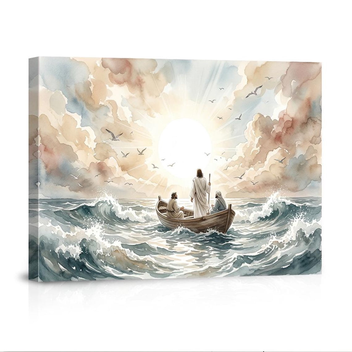 Jesus Calms The Storm Christian Bible Verse Art Religious Home Faith ...