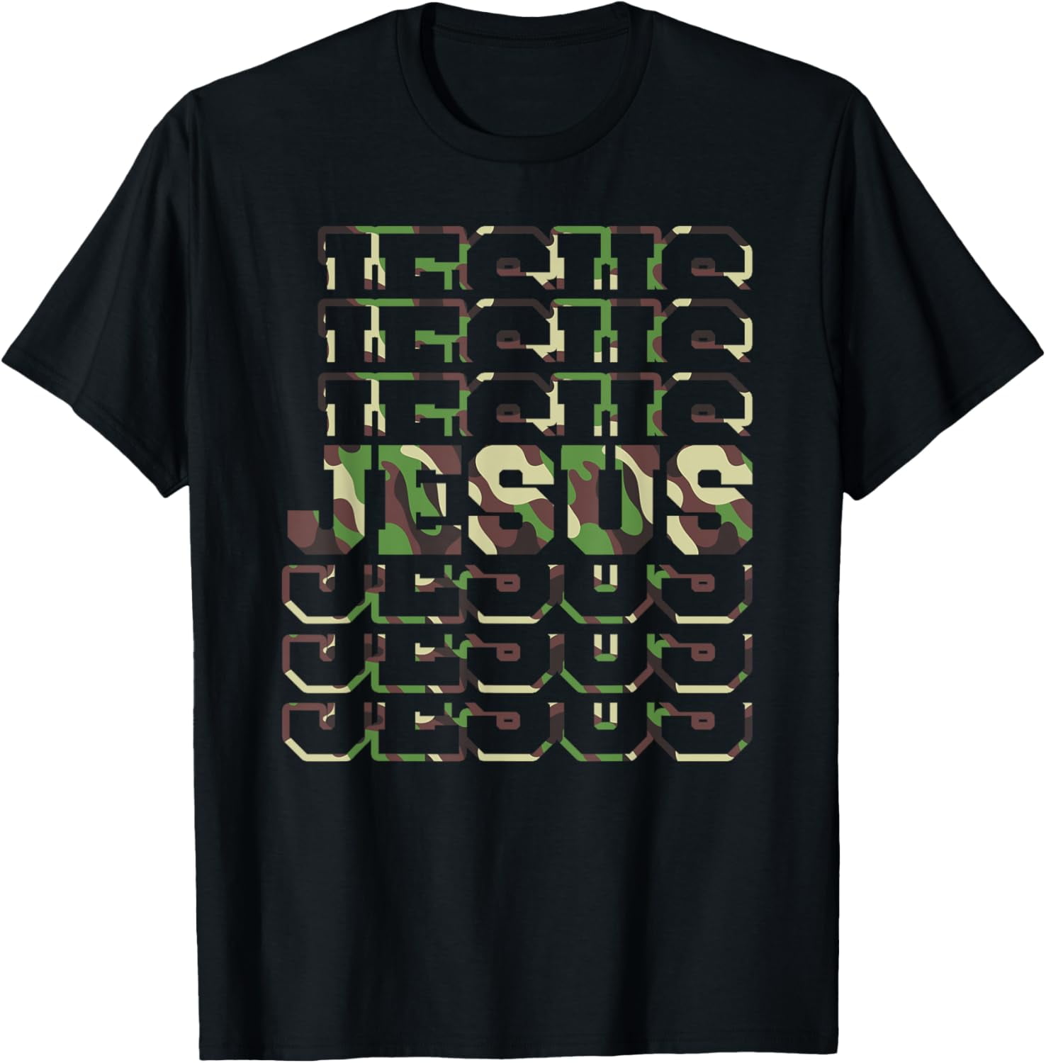 Jesus Camo Design, Camo Scripture Jesus Faith Funny Creative Graphic T ...