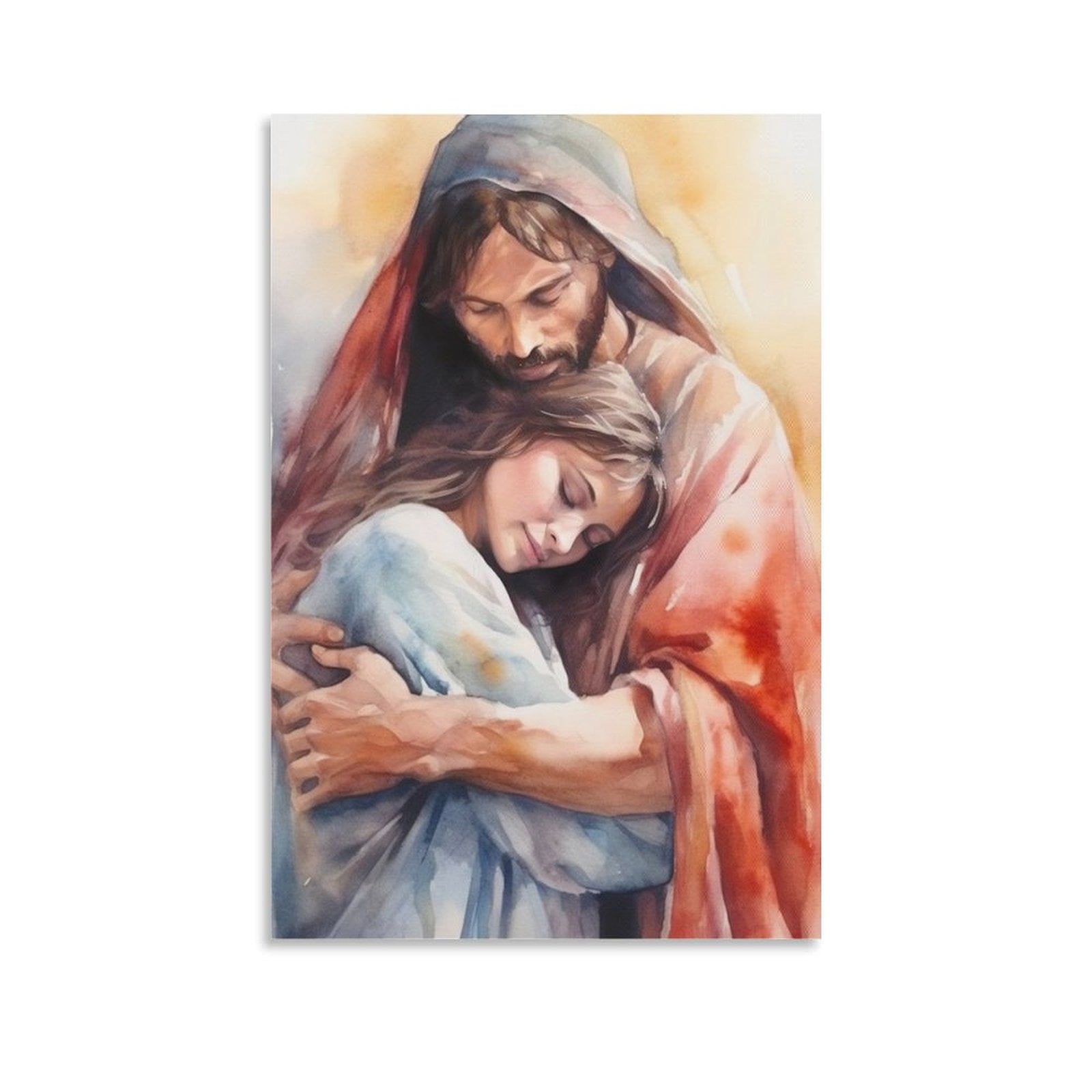 Jesus Canvas Painting Jesus Hugging Woman Bible Wall Art Painting ...