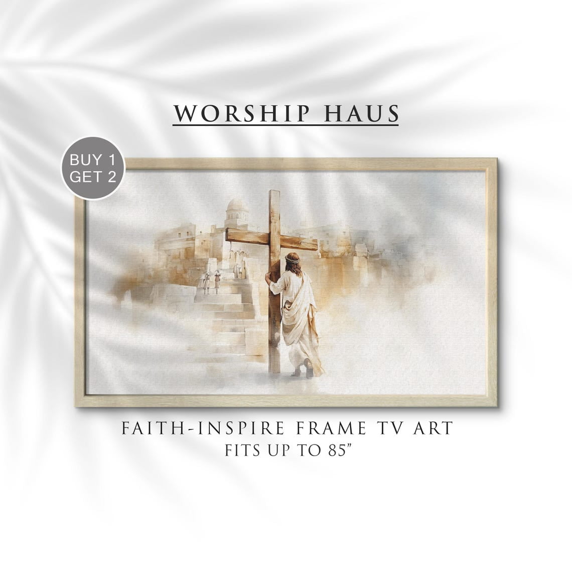 Jesus Carrying The Cross Christian Samsung Frame Tv Art, Symbolic ...