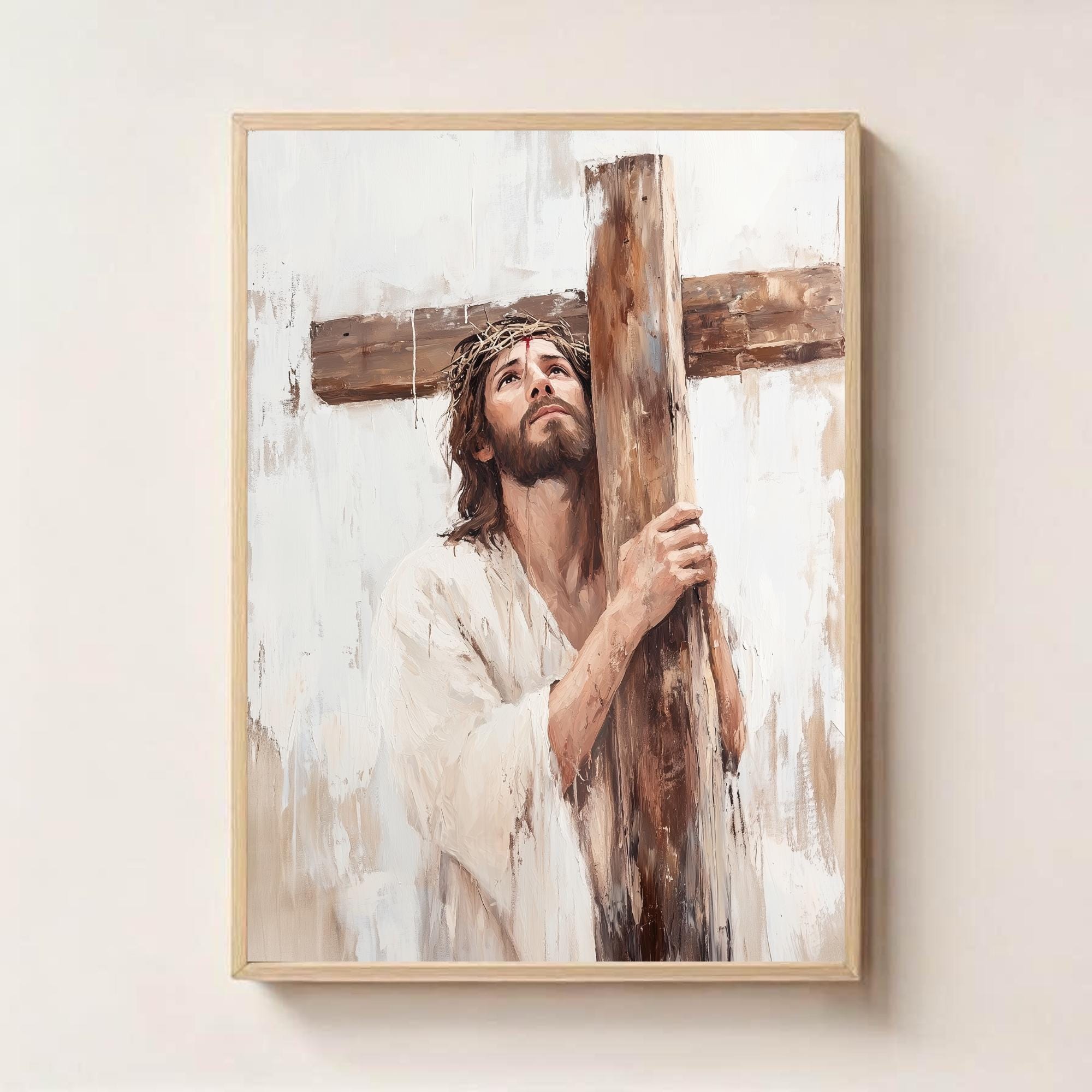 Jesus Carrying The Cross Wall Art - Christian | Faith-Based Religious ...