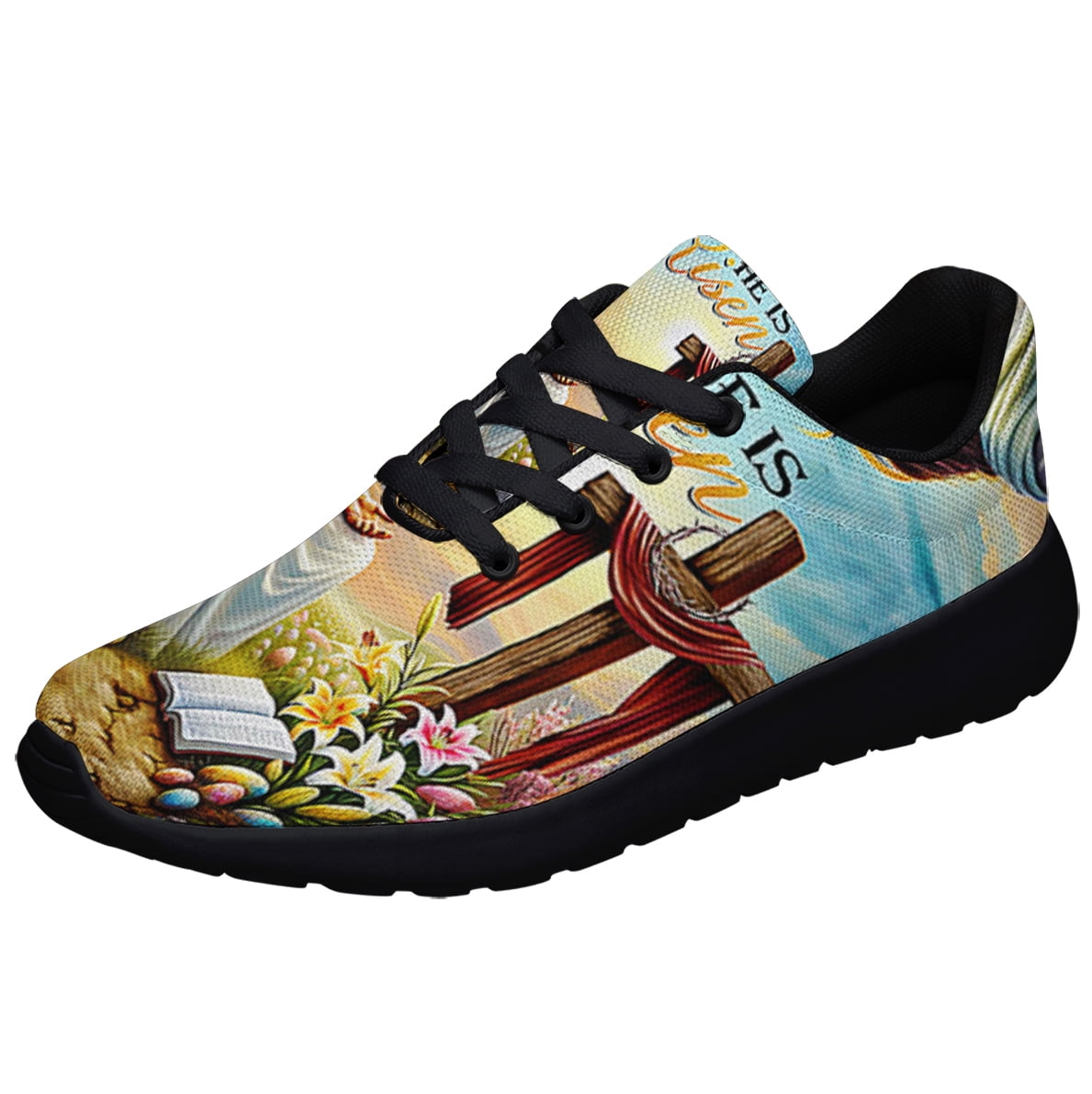 Jesus ChriStEaStr Day He Is Risen ChriStan Cross Shoes Sneakers for ...