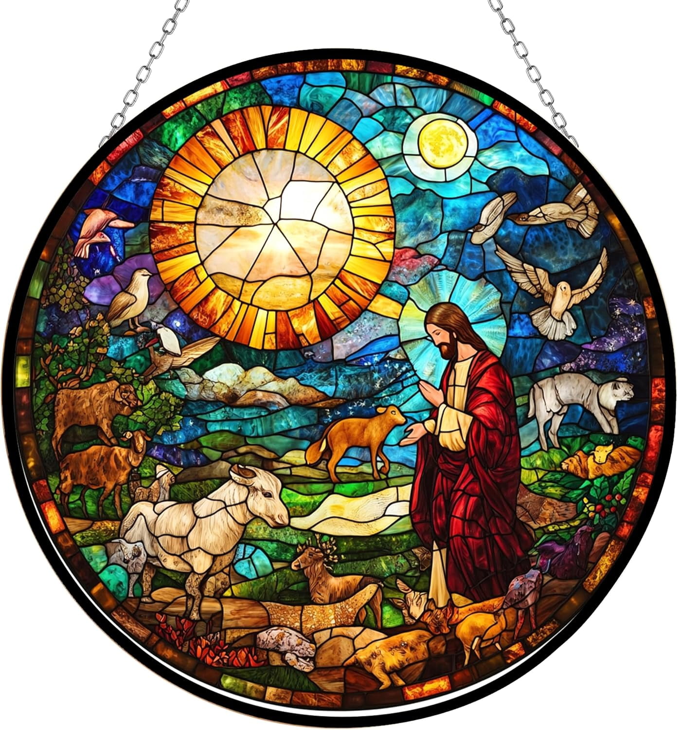 Jesus Christ Abstract Stained Glass Window Hanging by Clare Donovan ...