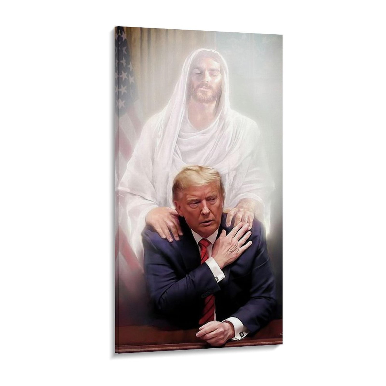 Jesus Christ And Donald Trump Poster Canvas Painting Creativity Poster ...