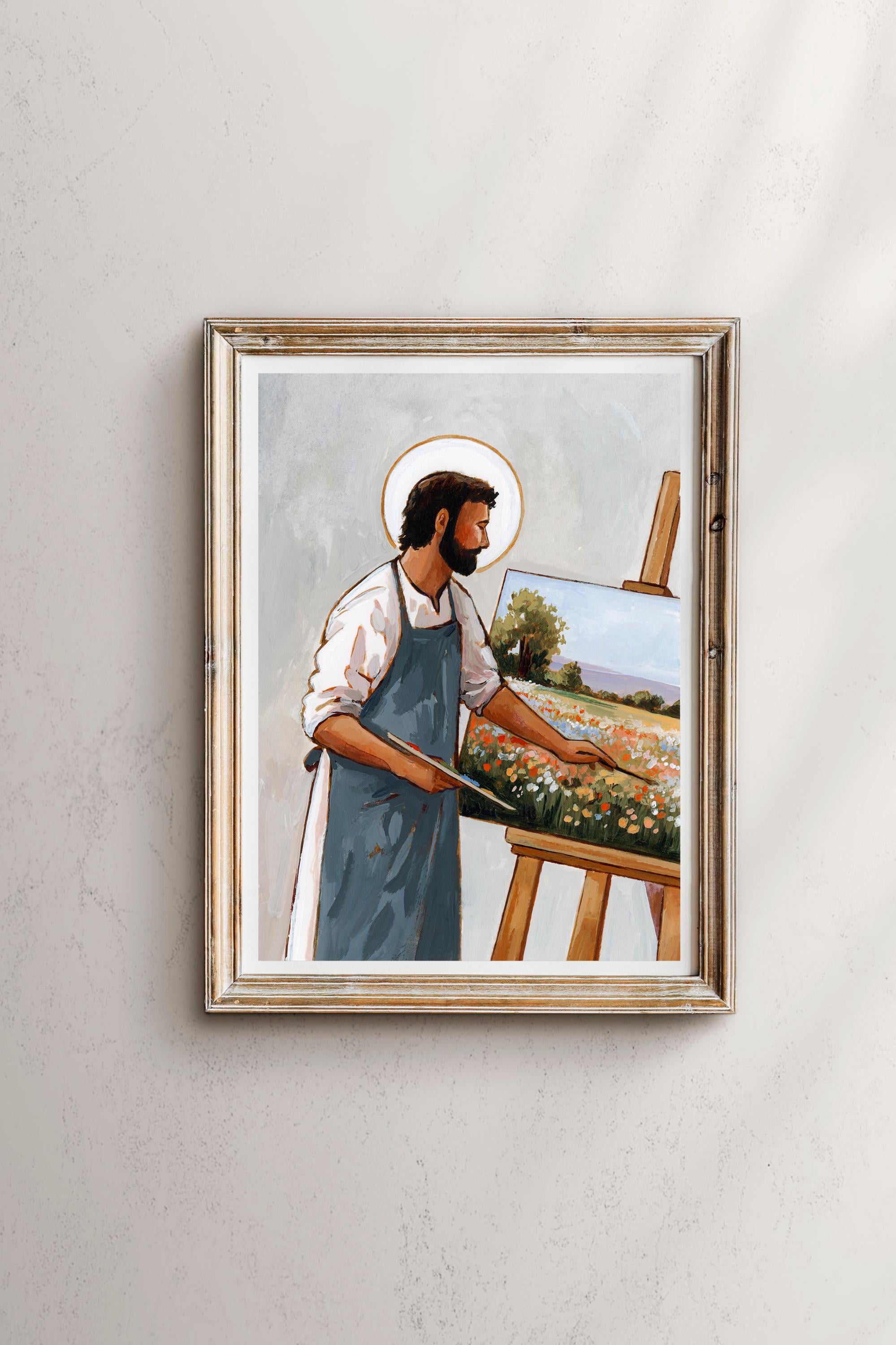 Jesus Christ Art Print: The Master Artist At Work Warm Present Vintage ...
