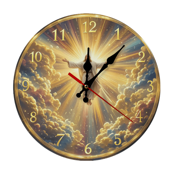 Jesus Christ Ascension Silent Clock Wall Decor Religious Art 10-Inch ...