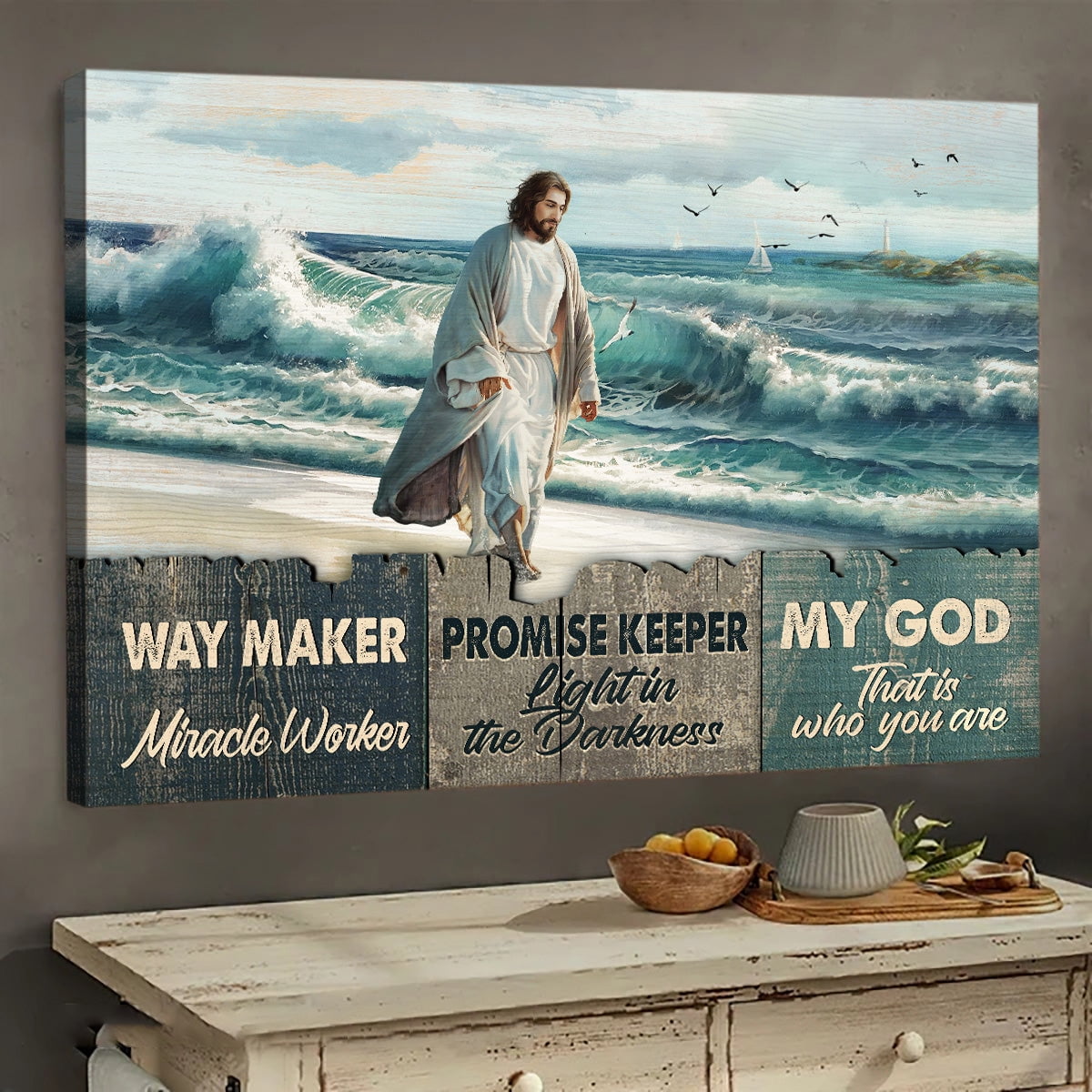 Jesus Christ, Beach Painting, Walking With Jesus, Way Maker, Miracle ...