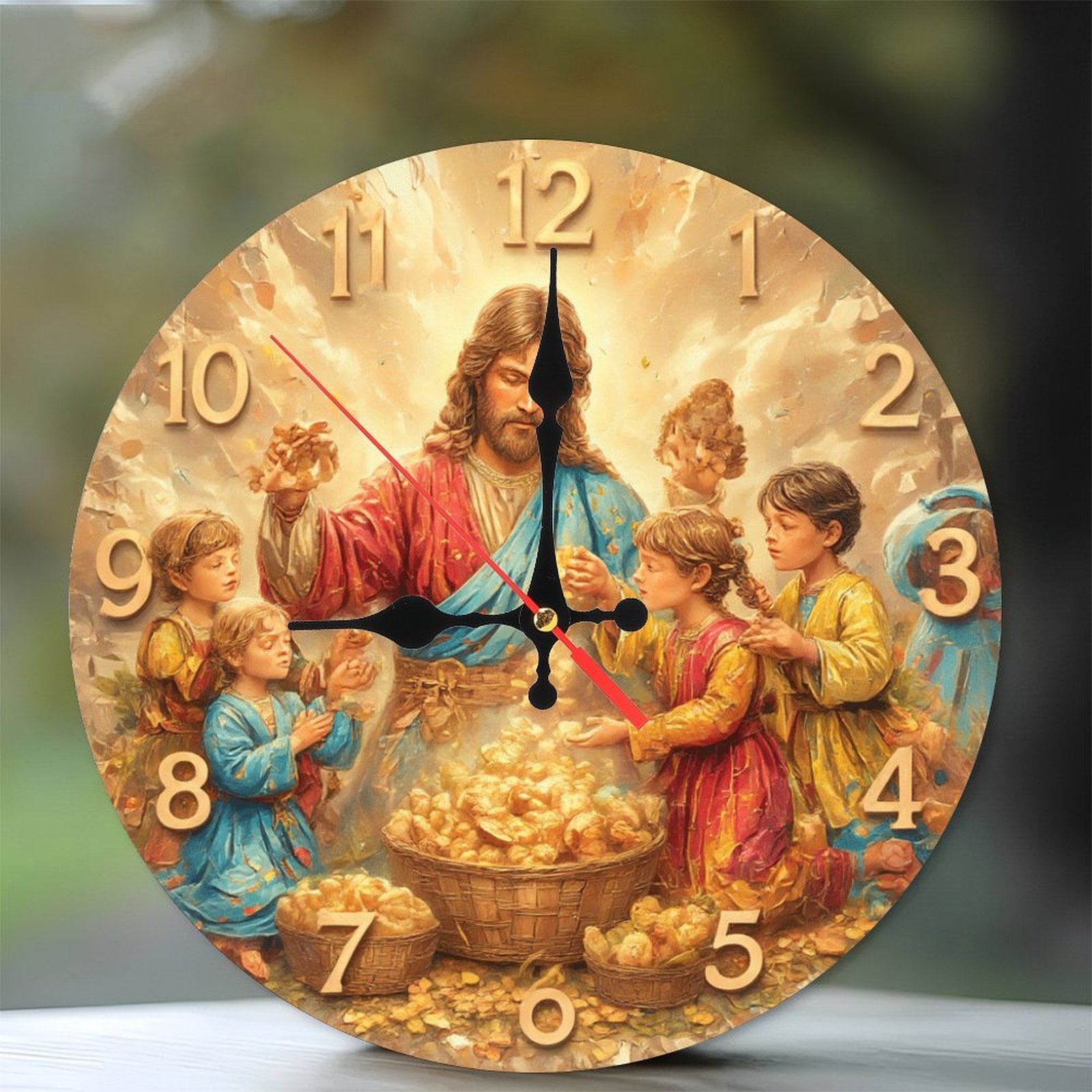Jesus Christ Blessing Children Wall Clock Religious Art Decor 10-Inch ...