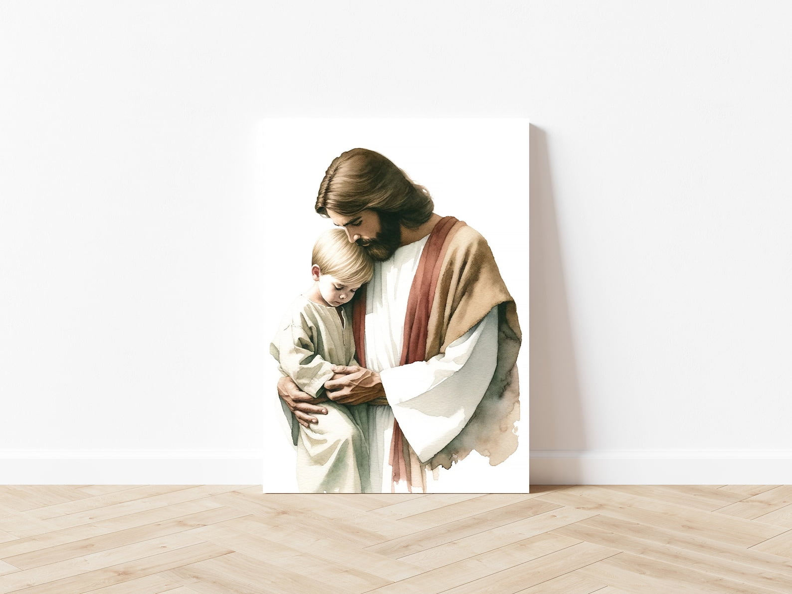 Jesus Christ Boy Child Kid Painting Print Christ's Embrace Wall Art ...