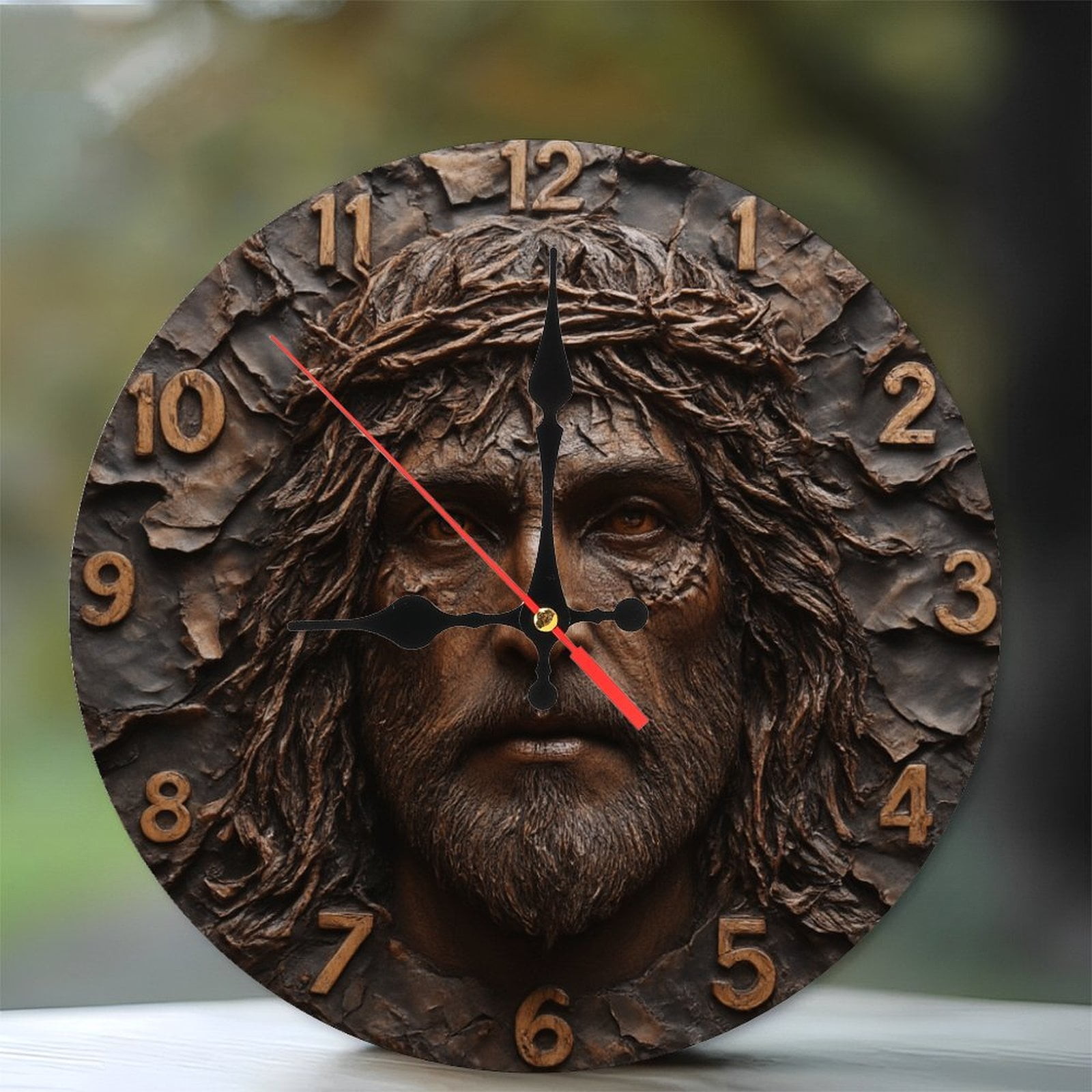 Jesus Christ Bronze Clock Wall Decor Art Sculpture 10-Inch Silent ...