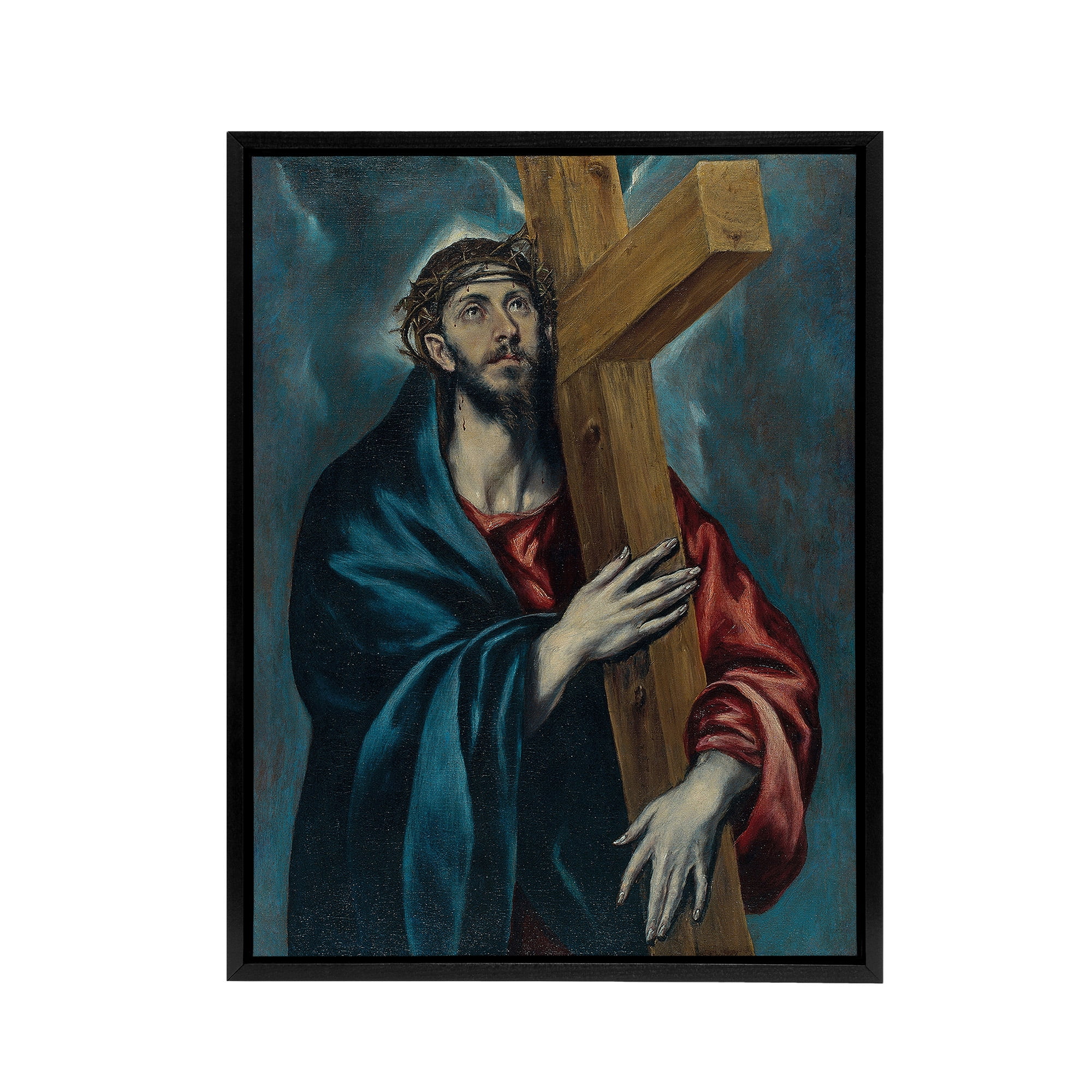 Jesus Christ Carrying The Cross El Greco Black Framed Canvas Wall Art ...