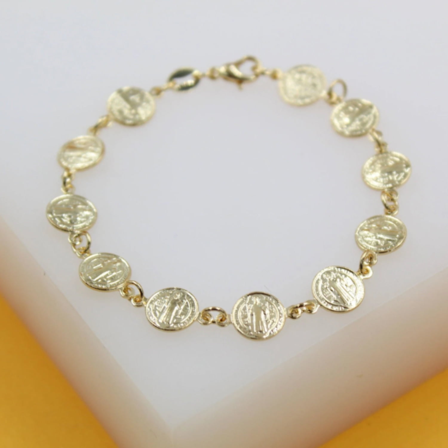 Jesus Christ Charms Bracelet in Gold Rhodium - Walmart.com