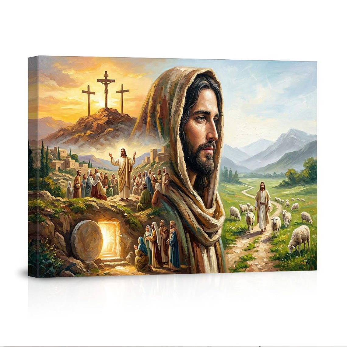 Jesus Christ Christian Home Bible Story Resurrection Good Shepherd ...