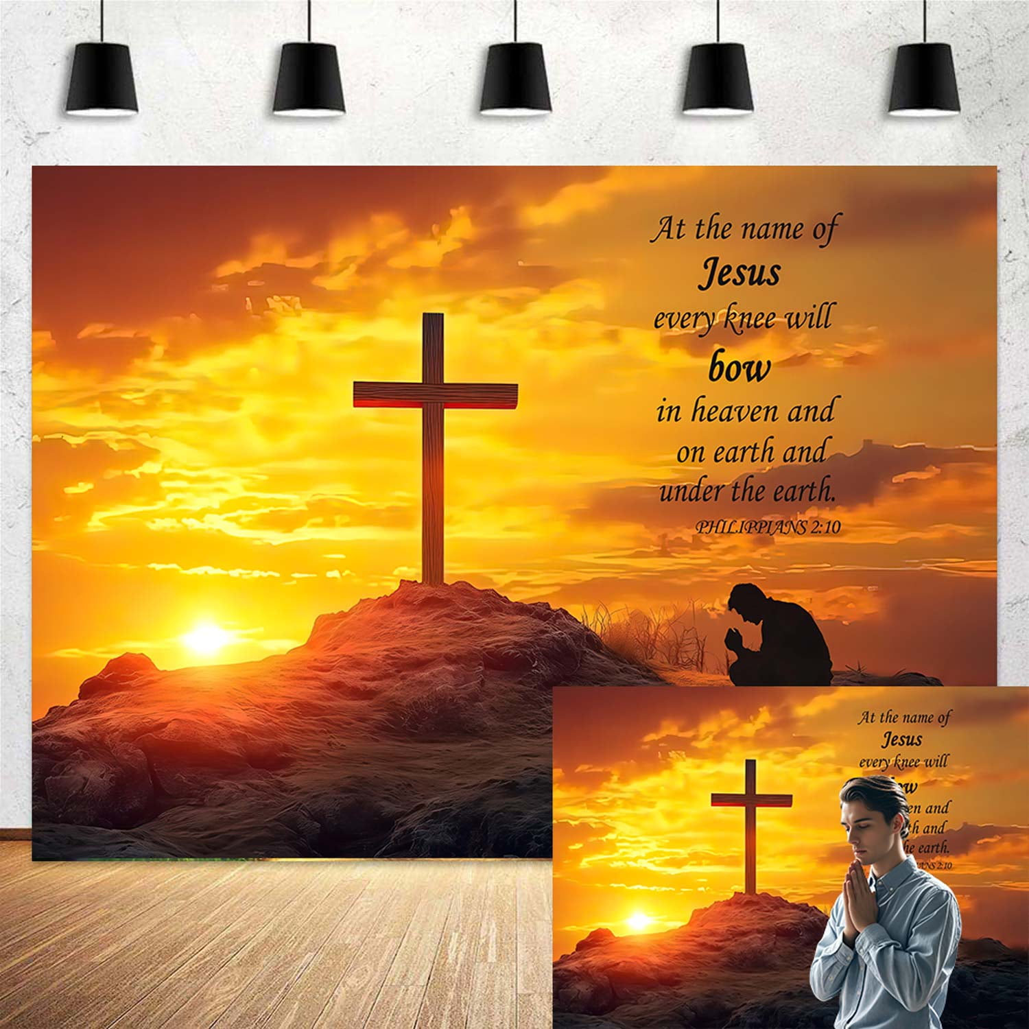 Jesus Christ Cross Backdrop, Easter Sunset Church Party Photography ...