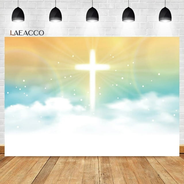 Jesus Christ Cross Backdrop Holy Light Beams Dove Peace Symbolic Church ...