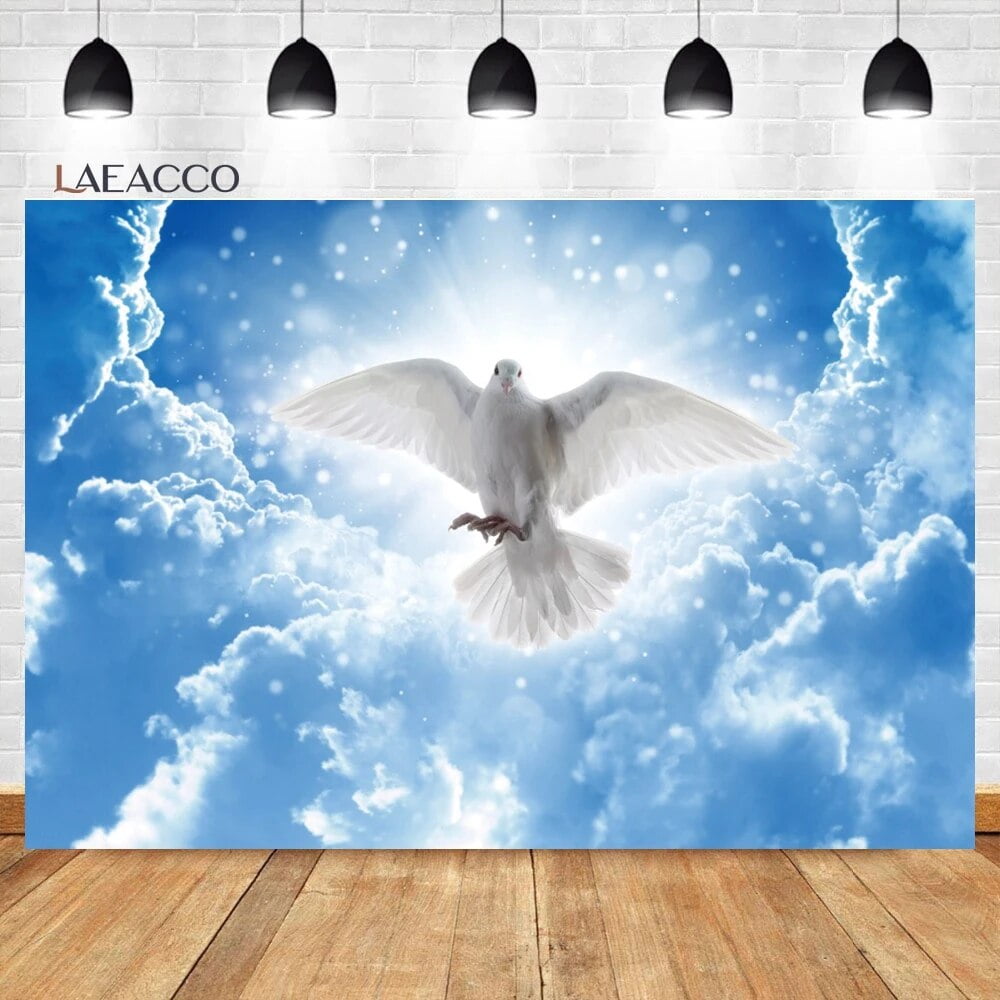 Jesus Christ Cross Backdrop Holy Light Beams Dove Peace Symbolic Church ...