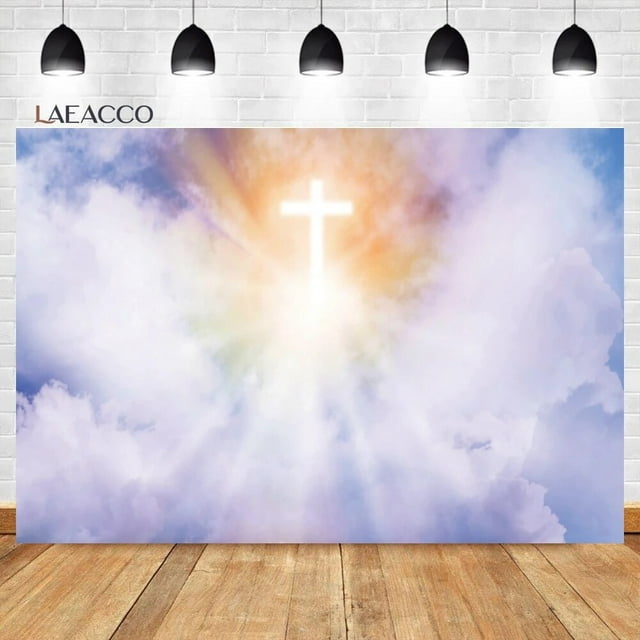 Jesus Christ Cross Backdrop Holy Light Beams Dove Peace Symbolic Church ...