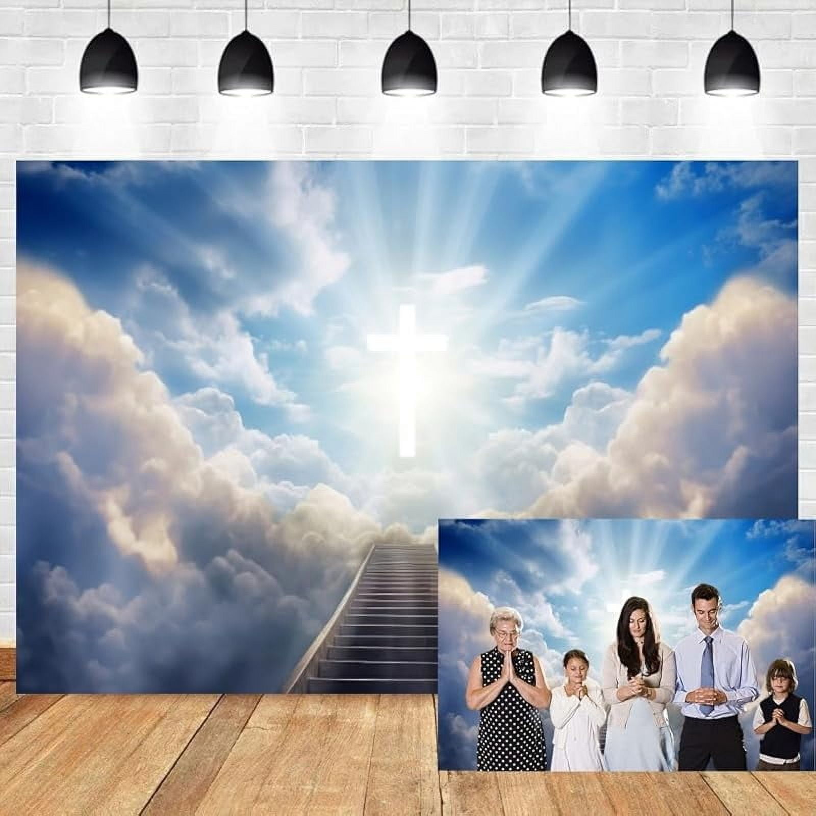 Jesus Christ Cross Backdrop Cross Holy Lights Stairway to Heaven ...