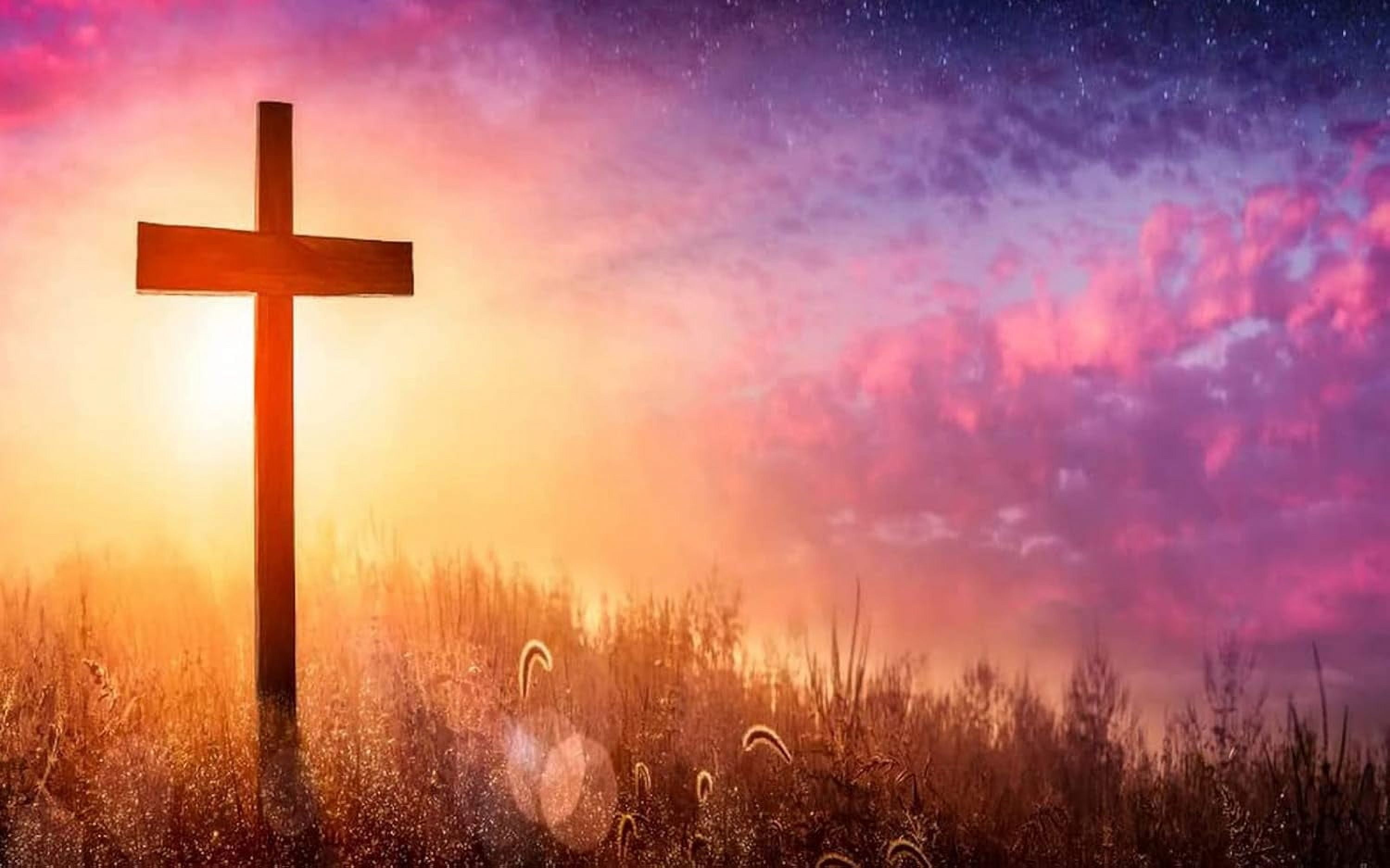 Jesus Christ Cross Backdrop, Mountains Wild Grass Photography ...