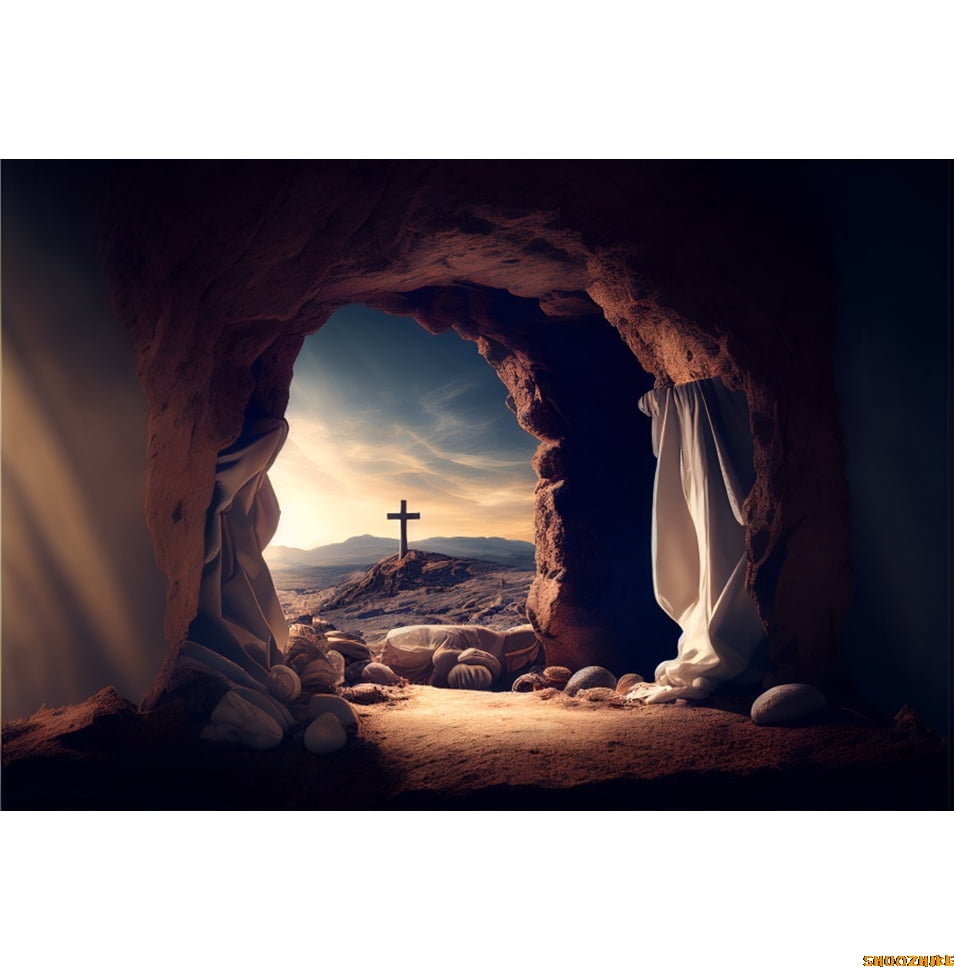 Jesus Christ Cross Backdrop Sunrise Sunset Mountain Crucifix Pray ...