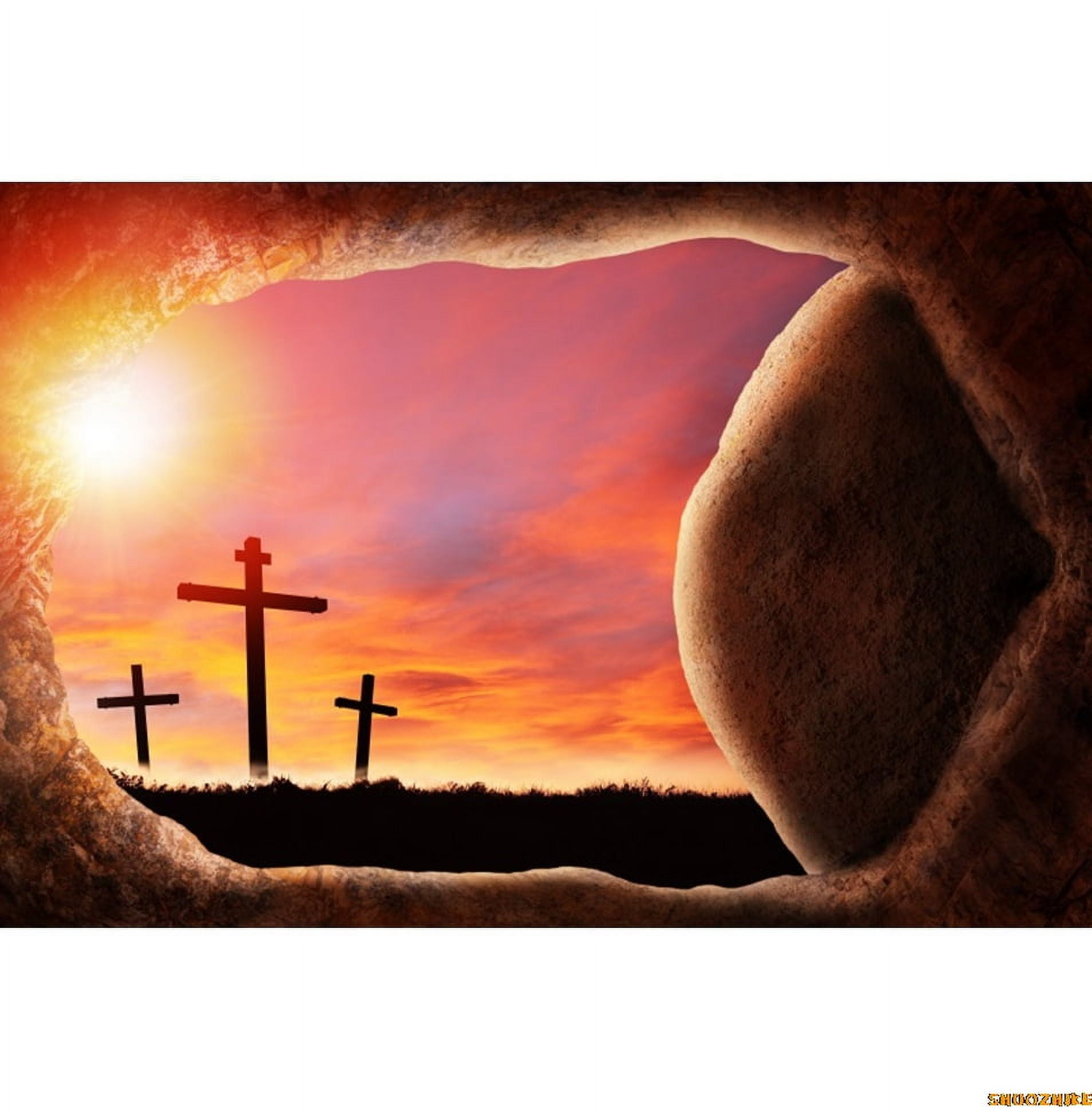 Jesus Christ Cross Backdrop Sunrise Sunset Mountain Crucifix Pray ...