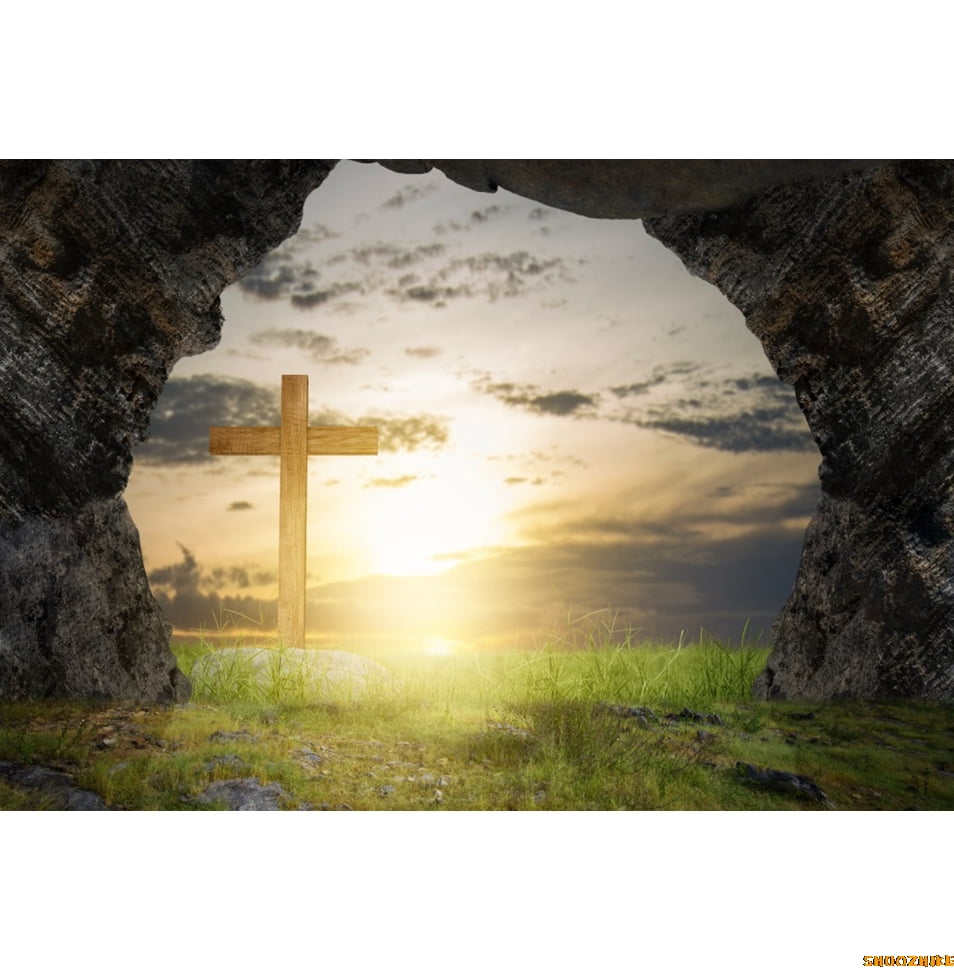 Jesus Christ Cross Backdrop Sunrise Sunset Mountain Crucifix Pray ...
