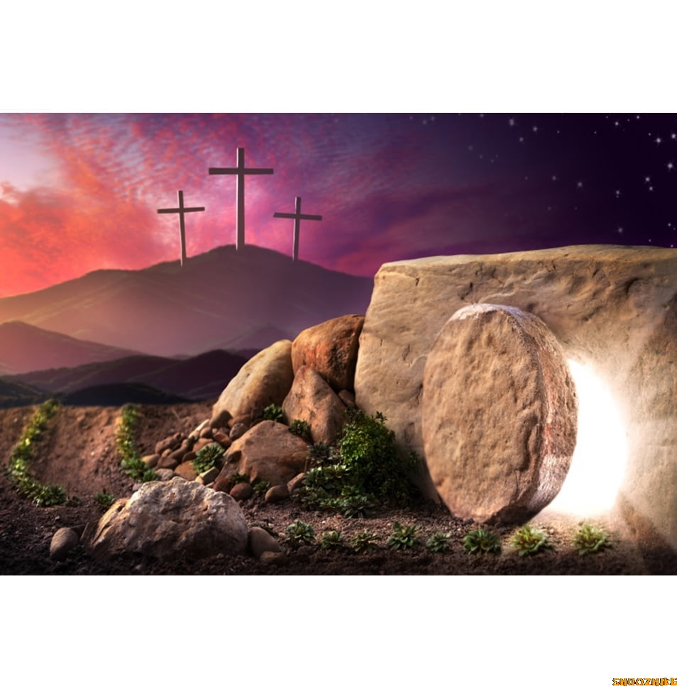 Jesus Christ Cross Backdrop Sunrise Sunset Mountain Crucifix Pray ...