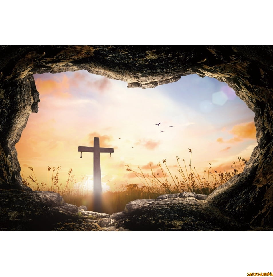 Jesus Christ Cross Backdrop Sunrise Sunset Mountain Crucifix Pray ...