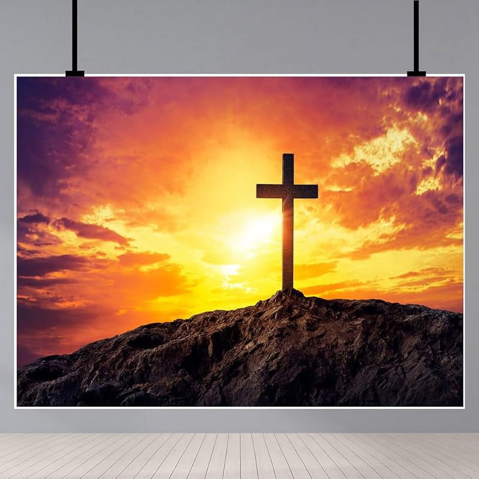 Cross Sunset Backdrops Opened Bible Book Jesus Christ Sepulcher Lord ...