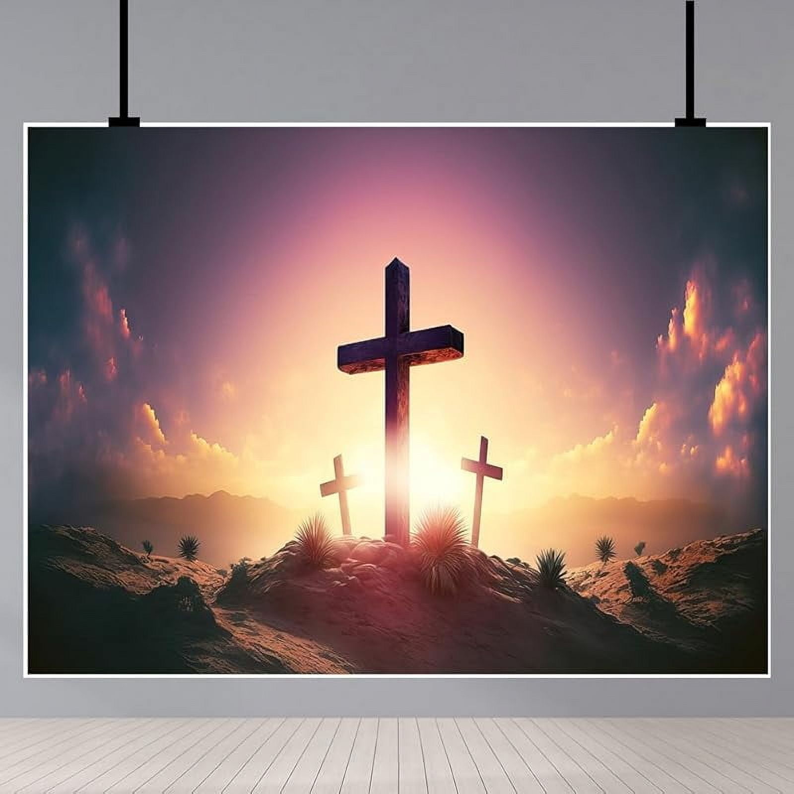 Jesus Christ Cross Backdrops Sepulcher Lord Pray Church Event ...