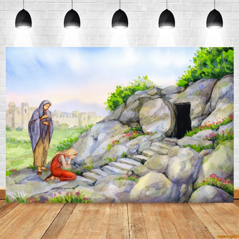Jesus Christ Cross Photography Backdrop Christian Nativity Sce Sunset ...